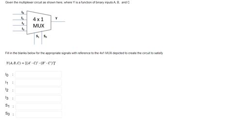 Solved Given The Multiplexer Circuit As Shown Here Where Y Chegg