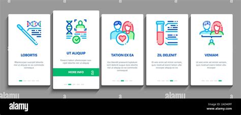 Paternity Test Dna Onboarding Elements Icons Set Vector Stock Vector