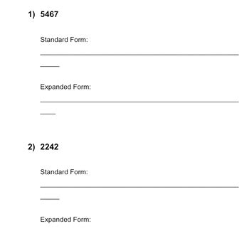 Standard And Expanded Form Worksheet By Alicia S Classroom TPT