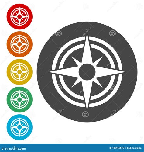 Compass Windrose Icon Stock Vector Illustration Of Marine 132953570