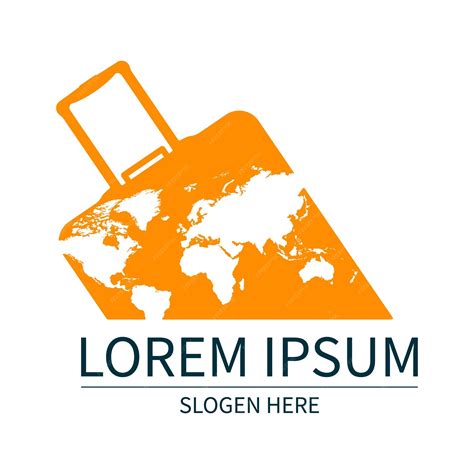 Logotipo Da Agência De Viagens Com Bolsa E Ilustração Em Vetor Mapa