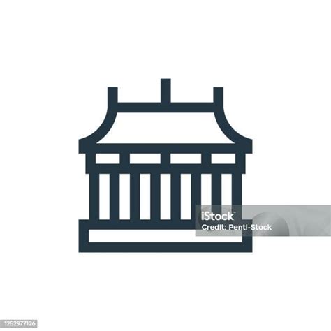 寺廟向量圖示寺廟可編輯的筆劃寺廟線性符號用於網路和移動應用程式 列印媒體細線插圖向量隔離輪廓圖向量圖形及更多亞洲圖片 Istock