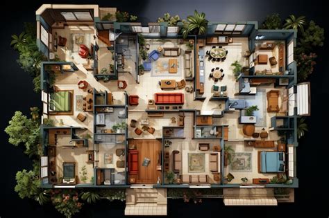 Premium Photo Layout House With Designated Functional Areas And