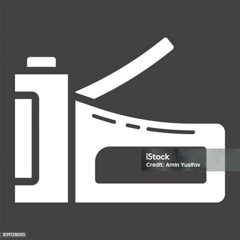 스테이플러 문자 모양 아이콘 빌드 및 수리 스테이플러 기호 벡터 그래픽 검은 배경에 Eps 10 솔리드 패턴 강철에 대한 스톡 벡터 아트 및 기타 이미지 Istock