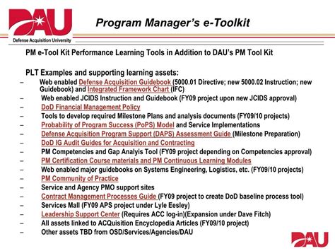 Ppt Program Managers E Tool Kit Powerpoint Presentation Free