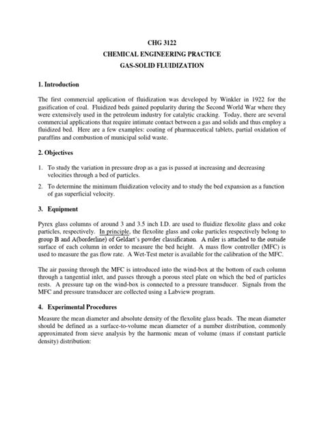 Fluidization Handout Download Free Pdf Gases Fluidization