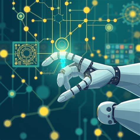 Deep Learning Science And Artificial Intelligence Chatgpt Illustration Of A Robot S Hand Using