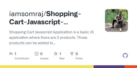 Github Iamsomrajshopping Cart Javascript Application Shopping Cart