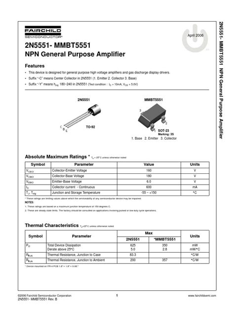 2N 5551 | Bipolar Junction Transistor | Amplifier