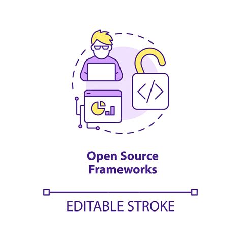 premium vector open source frameworks concept icon