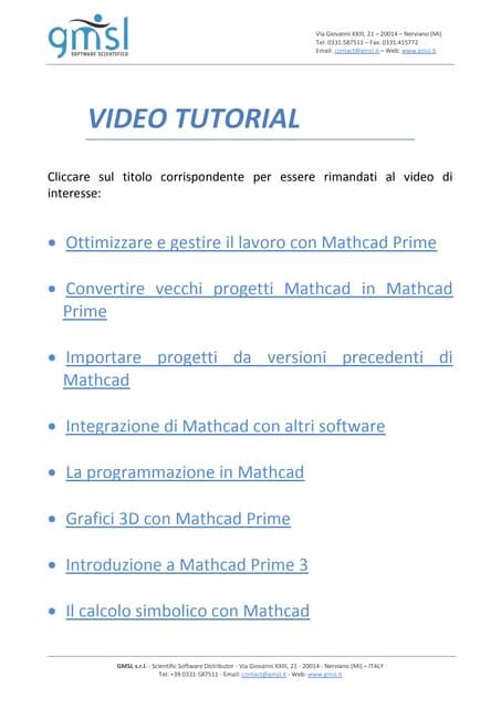 Ptc Mathcad Prime Video Tutorial Pdf
