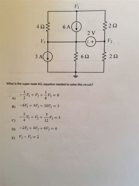 solved what is the super node kcl equation needed to solve