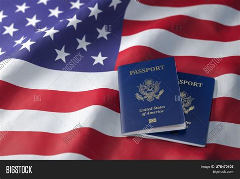 Usa Passport On Flag Image And Photo Free Trial Bigstock