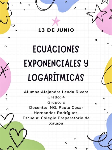 Ecuaciones Exponenciales Y Logarítmicas Pdf