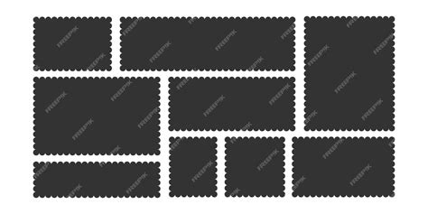 Premium Vector Black Scallop Edge Different Rectangles Set Blank