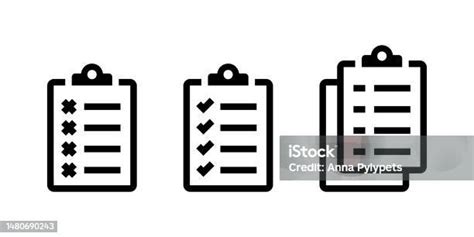 클립보드 벡터 아이콘 세트입니다 종이 홀더 컬렉션 체크리스트 클립보드 벡터 아이콘입니다 흰색 배경에서 격리된 목록 기호를 확인합니다 클립 보드 또는 패드 기호 가입서에 대한
