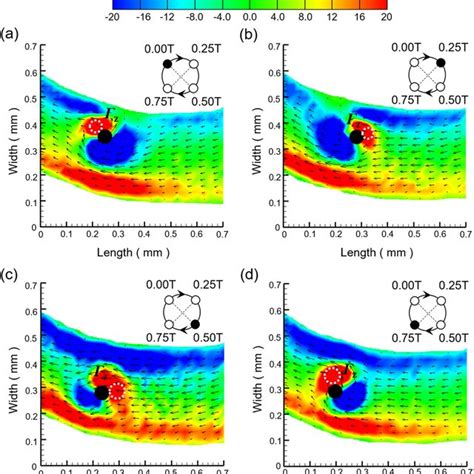 A D Time Ensembled Vorticity Contour Superimposed With Mean Velocity