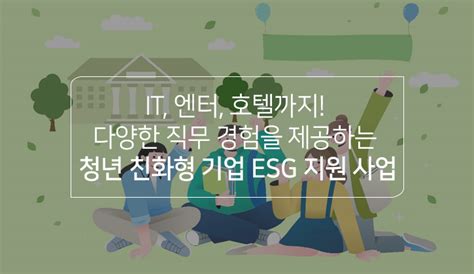 한국토익위원회 토익스토리 It 엔터 호텔까지 다양한 직무 경험을 제공하는 청년 친화형 기업 Esg 지원 사업