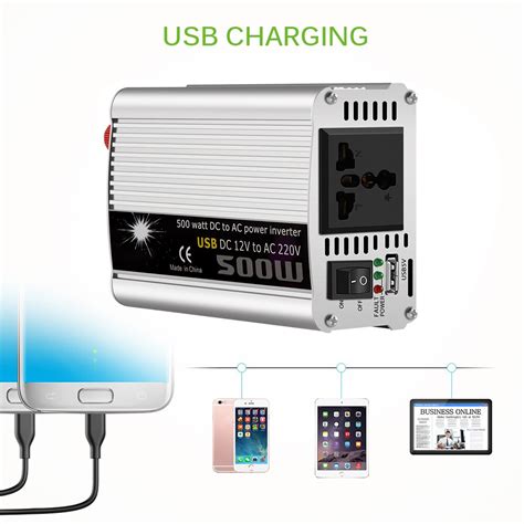 Novo 500w Inversor Dc 12v Para Ac 220v Transformad Grandado