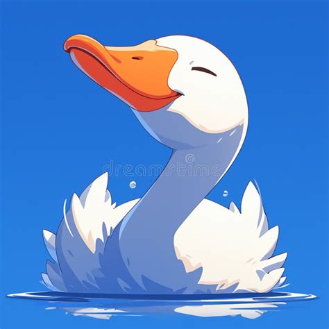 A Graceful Goose Software Engineer Cartoon Style Stock Vector