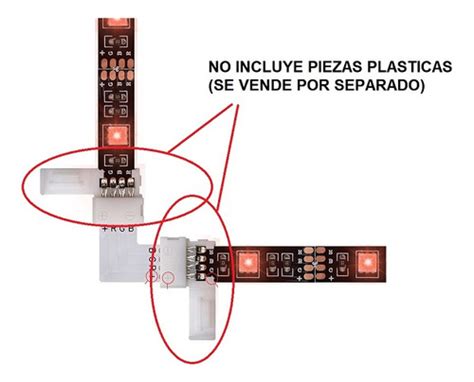 4x Pack Conectores Ángulos Cintas Led 2 Pines 8mm X Cuotas sin