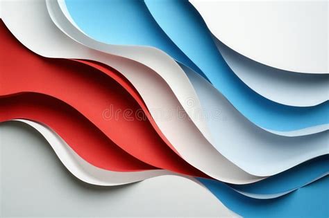 Dynamic Layered Waves In Red Blue And White Create A Vibrant And Powerful Abstract Paper Art