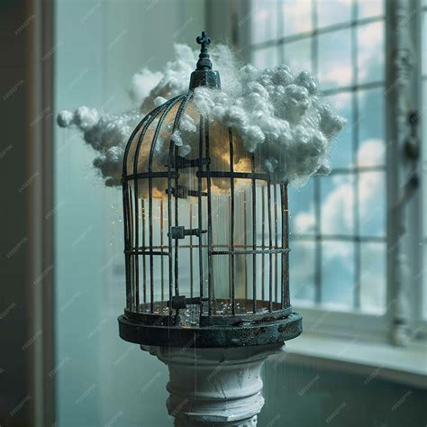 A Mini Raincloud With Thunderstorm Inside A Miniature Old Arrestcell