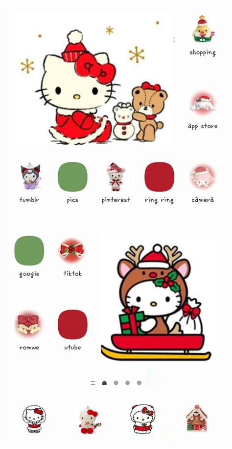 Hello Kitty Sanrio Christmas Ios Android Phone Layout Iphone Design