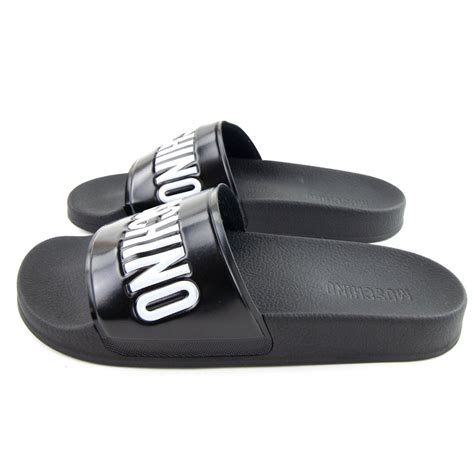 Moschino Couture Pool Slides With Logo Black Onu