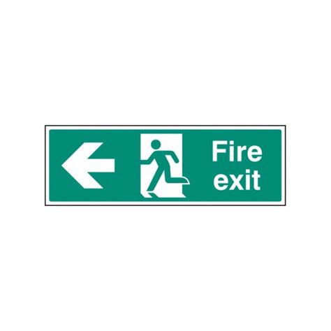 Fire Exit Left Sign Emergency Escape Safety Sign Floorsaver