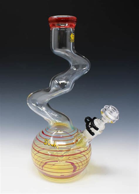 Sour 12″ Skinny Twist Yellow Fume Water Pipe Twisted Glasshouse