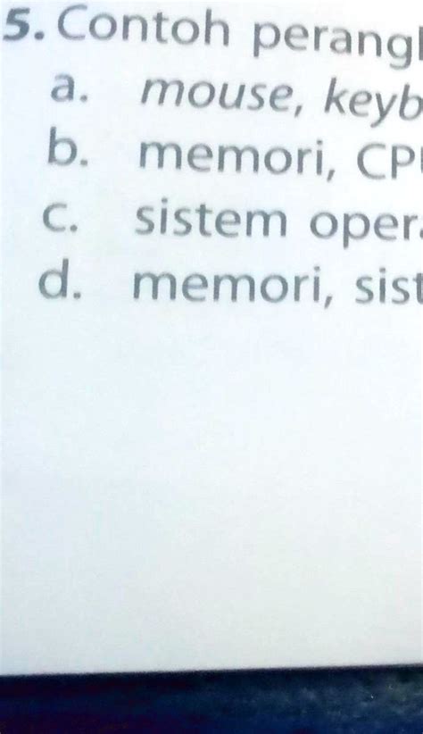 SOLVED Contoh Perangkat Keras Pada Komputer Adalaha Mouse Keyboard