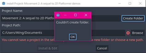 Windows Installing Asset Library Project Or Demo Whose Name Contain A