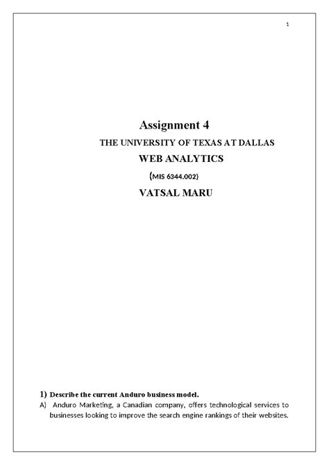 Assignment 4 A Anduro Marketing A Canadian Company Offers