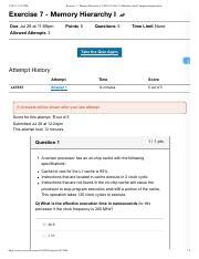 Exercise Memory Hierarchy I CSS A Su Hardware And Computer Organization Pdf