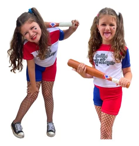 Fantasia Infantil Arlequina Taco Harley Quinn Festas Parcelamento Sem Juros