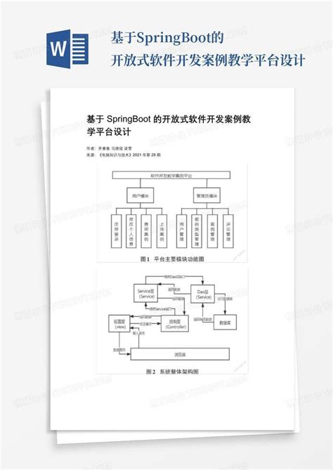 基于springboot的开放式软件开发案例教学平台设计word模板下载 编号qgbywwnk 熊猫办公