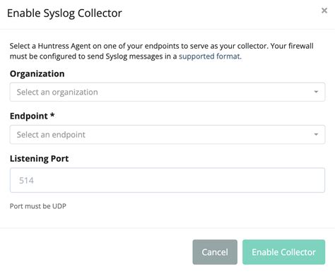 Collecting Syslog Sources Huntress Product Support