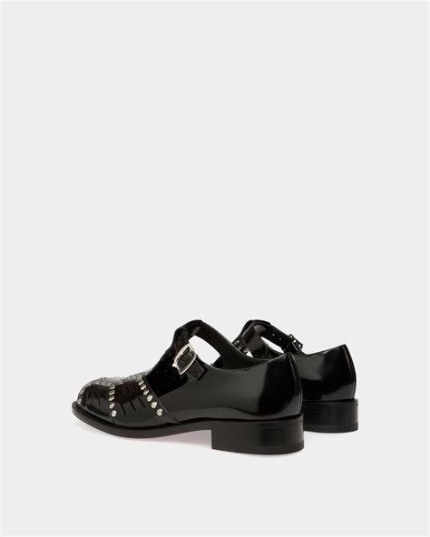 Womens Spiegel Flat Sandal In Black Leather Bally