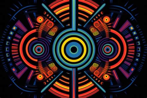 Premium Photo A Colorful Abstract Design On A Black Background