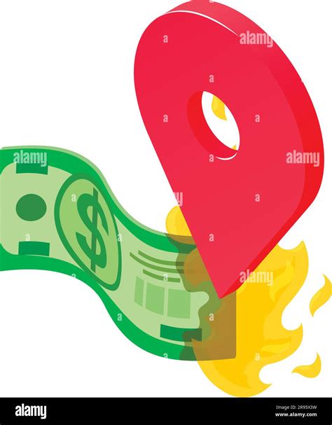 Inflation Concept Icon Isometric Vector Location Mark And Burning