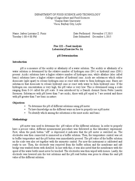 Ph Determination Pdf Ph Buffer Solution
