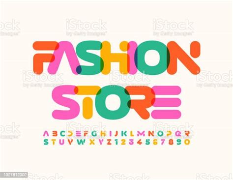 벡터 비즈니스 로고 패션 스토어 밝은 예술 알파벳 문자 및 숫자 세트 Fashion Show에 대한 스톡 벡터 아트 및 기타