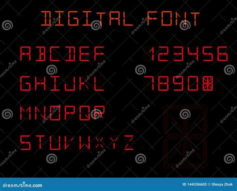 Fourteen Segment Led Display Font Cartoon Vector 60906873