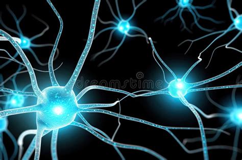 Neuron Cells On Abstract Background Neural Connections In The Human