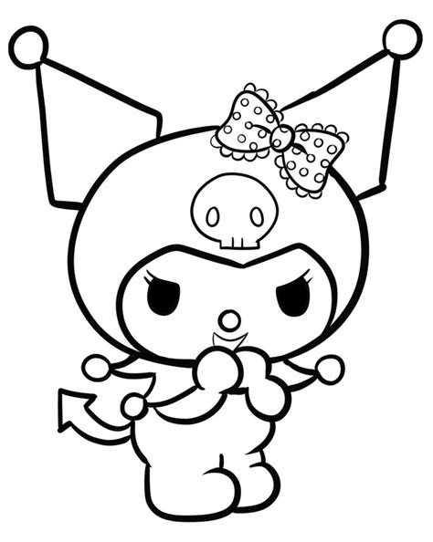 🖍️ Kuromi Looking Naughty Printable Coloring Page For Free