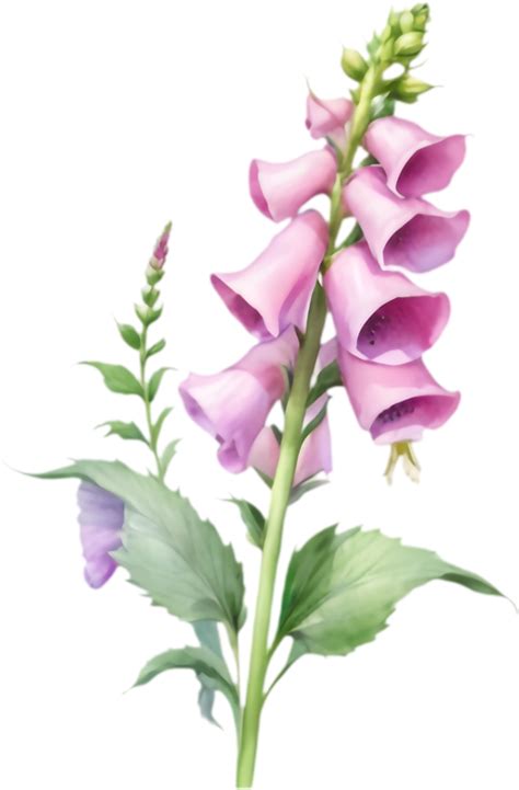 Floral Foxglove Flower Watercolor Clipart For Beautiful Compositions