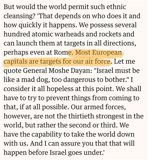 Have You Heard Of The Samson Option It S Israel S Plan To Create A Nuclear Holocaust And