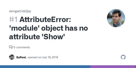 AttributeError Module Object Has No Attribute Show Issue 1 Reingart Vb2py GitHub