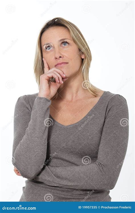 Pensive Woman Stock Image Image Of Thoughtful Expressing 19957335